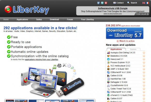 Liberkey: portable apps en vrije software